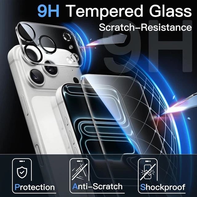JETECH SCREEN PROTECTOR for Iphone 17 Pro Max 6.9-Inch with Camera Lens ...