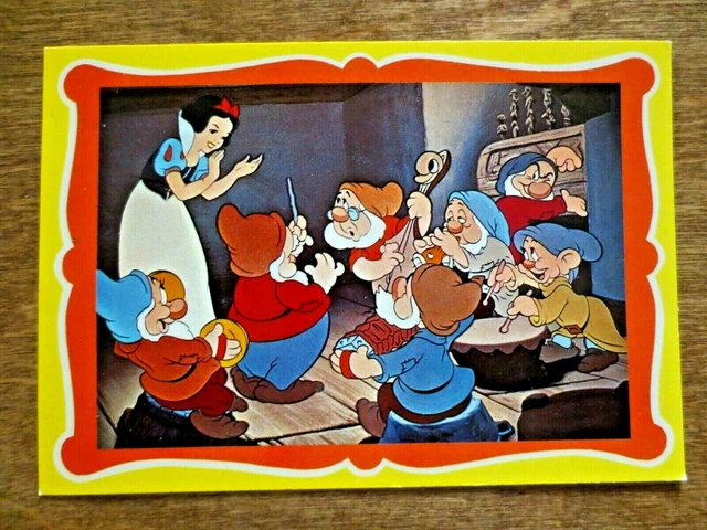 1970S SNOW WHITE Seven Dwarves Cartoon Walt Disney Productions Postcard ...