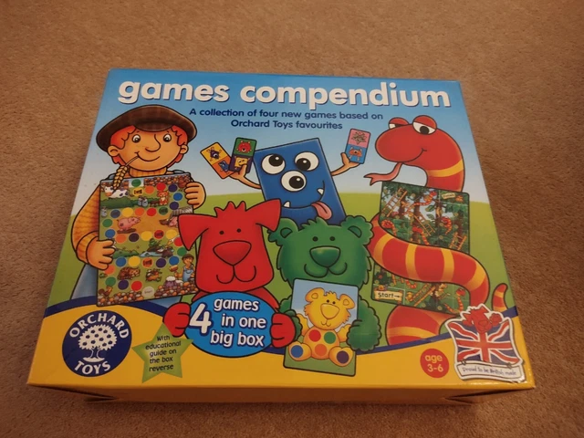 ORCHARD GAMES X4,COMPENDIUM snakes & ladders,dominos, Red Dog Colour ...
