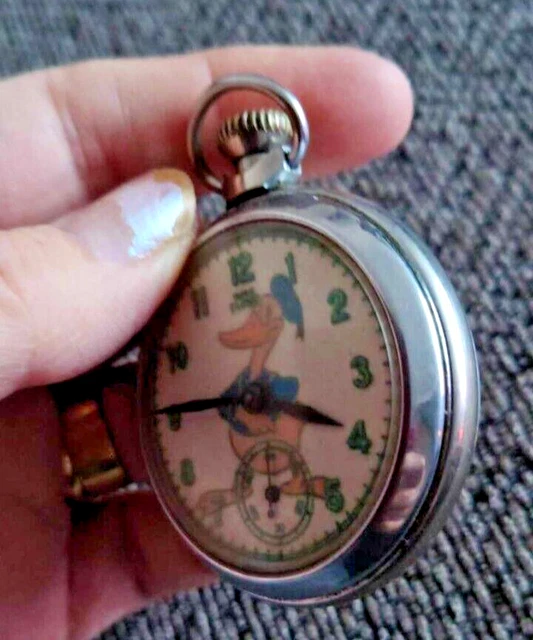 VINTAGE DONALD DUCK Character Pocket Watch Working £155.00 - PicClick UK