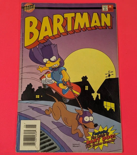 BARTMAN COMIC #6 - Origin of Bart Dog Bongo 1995 - 1990s Simpsons ...