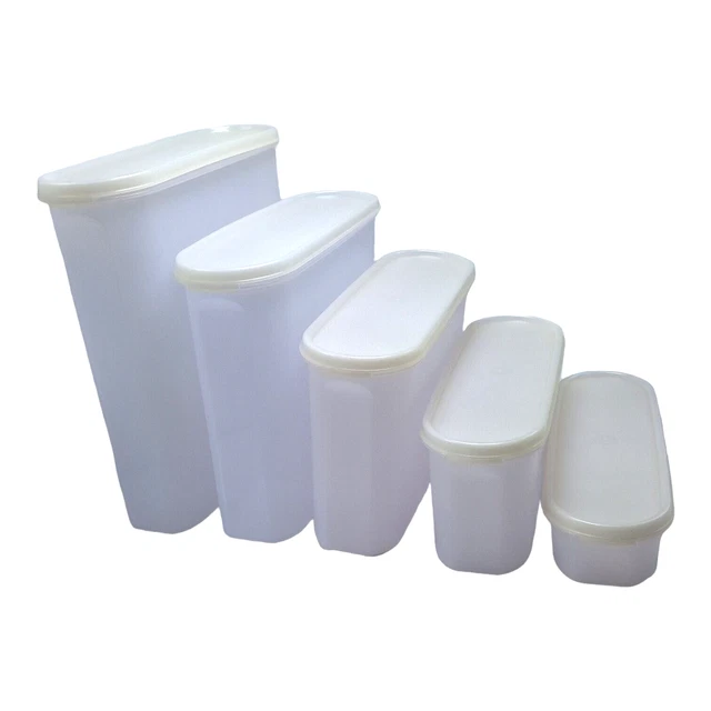 TUPPERWARE MODULAR MATES Super Oval #1, 2, 3, 4, 5 Sheer Ice Seal Lids ...