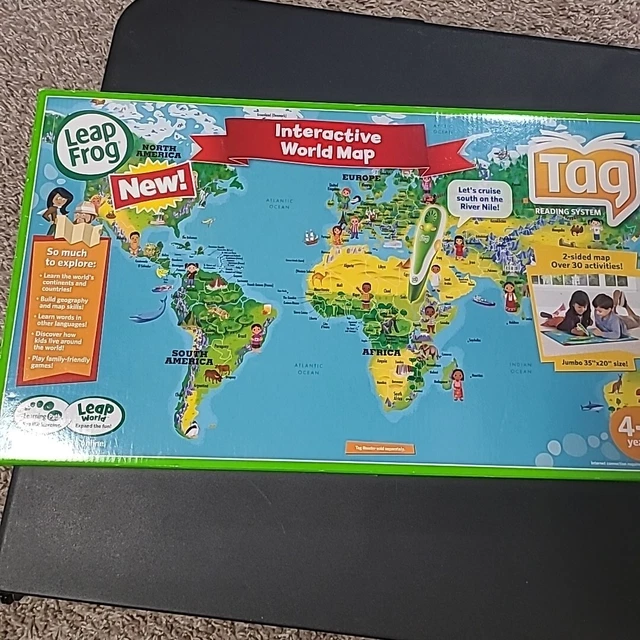 LEAP FROG INTERACTIVE World Map Learning Path Tag Reading system Board ...