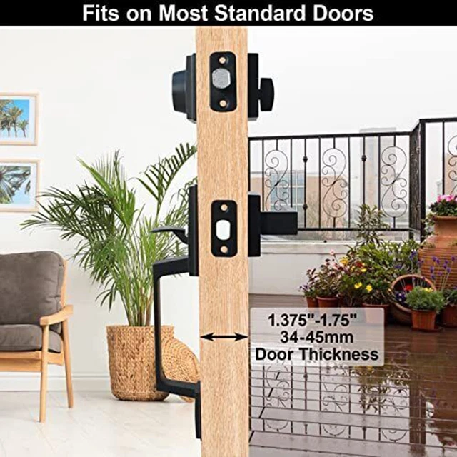 ENSEMBLE DE SERRURES de porte d'entr??e ?? cl?? noire ??l??gant et fiable pour p EUR 112,36 ...