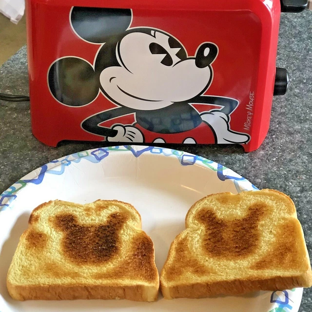 DISNEY MICKEY MOUSE 2 Slice Toaster Red and Black Model DCM-21 Mickey ...