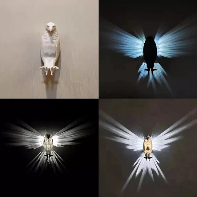 3D ANIMALS LED Wall Light Bald Eagle Wall Night Light for Home Bedroom ...
