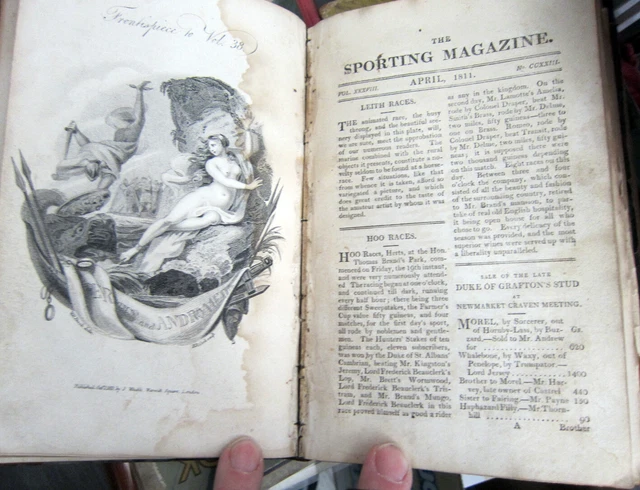 ORIGINAL 1811 GEORGIAN The Sporting magazine Vol 38 1811 Reenactment ...