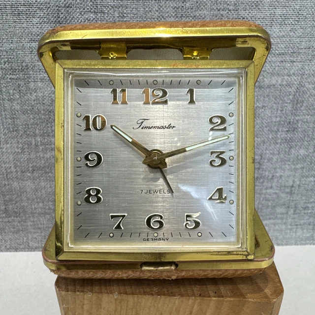 TIMEMASTER RETRO MID Century mechanical Travel Alarm Clock 7 Jewels ...
