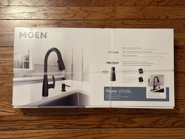 MOEN REYES SINGLE-HANDLE Pull-Down Sprayer Kitchen Faucet Matte Black ...