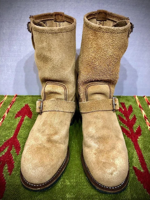 RED WING PT91 Low Belt Engineer Boots Beige Suede Men's Size US7.5D ...