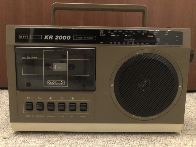 RFT RADIOREKORDER KR 2000 Kassettenrekorder Cassette Recorder anthrazit ...