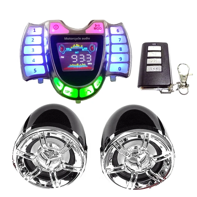 HY-008 MOTORCYCLE BLUETOOTH Speaker Audio System Handsfree TF Radio USB ...