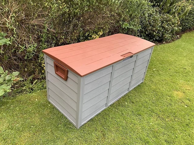 KETER XL LARGE Storage Shed Garden Outside Box Bin Tool Store Lockable ...