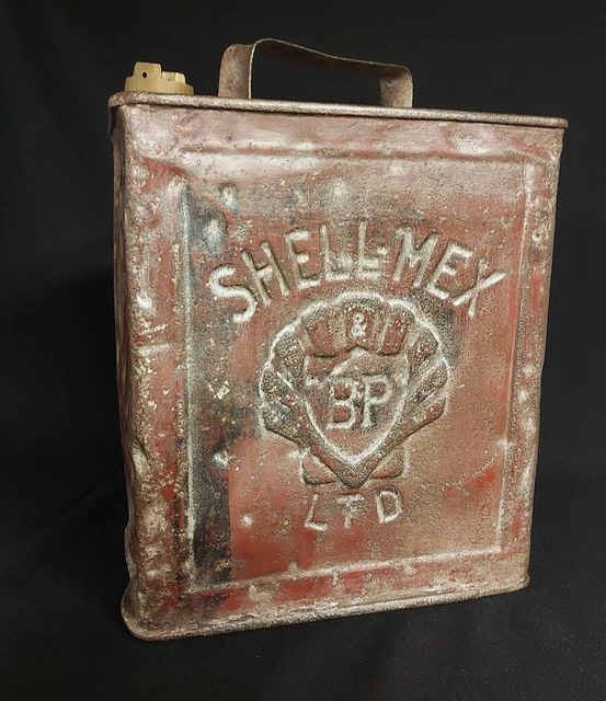 VINTAGE SHELL-MEX BP Petrol Can Brass BP Cap 2 Gallon Red EUR 65,40 ...