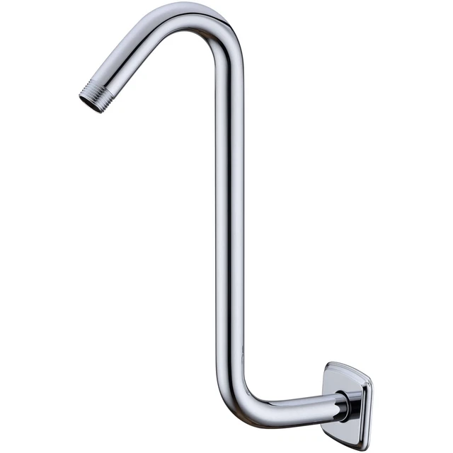 ANGLED SHOWER ARM with Flange S Shaped Rainfall Shower Head Riser Pipe ...