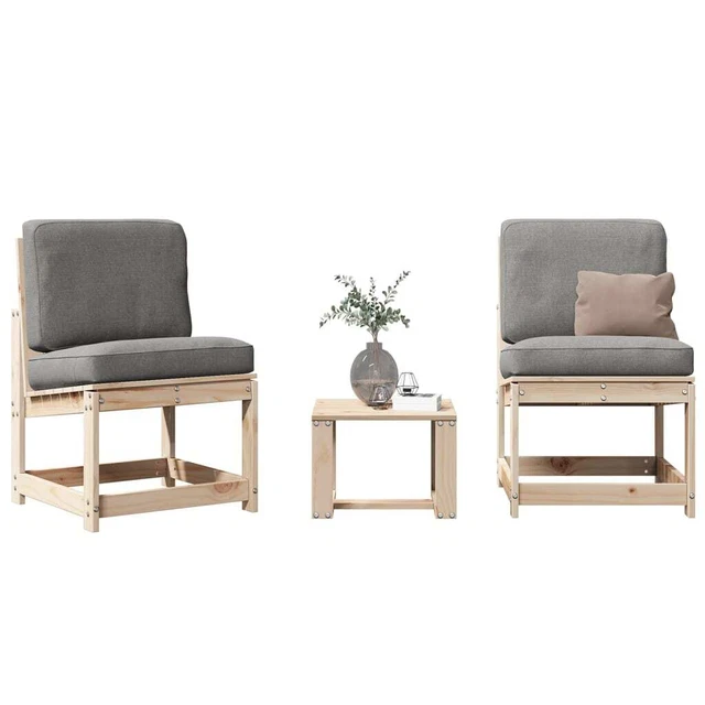 225370 SET SALOTTO da Giardino 3 pz in Legno Massello di Pino EUR 131 ...