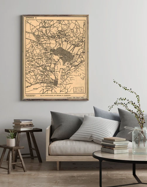 1865 MAP| MAP of fortifications and defenses of Washington| Civil War ...