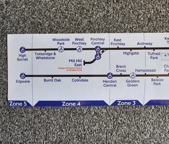 ORIGINAL LONDON UNDERGROUND Tube Map. Northern Line Interior Carriage ...