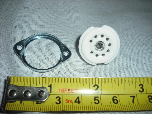 WHITE CERAMIC NOVAL 9 pin valve base tube socket preamp ECC83 12AX7 ...