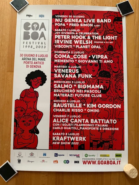 KRAFTWERK POSTER GOA Boa Festival Genoa 8th July 2023 £42.30 - PicClick UK