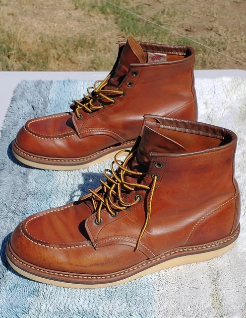 RED WING 1907 Mens 12 D Classic 6" Moc Copper Leather Work Boot EUC ...