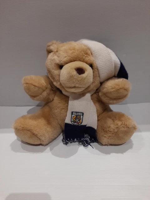 AFL VINTAGE 90S Carlton Blues "Singing Bear" Teddy Bear Plush *NOT ...