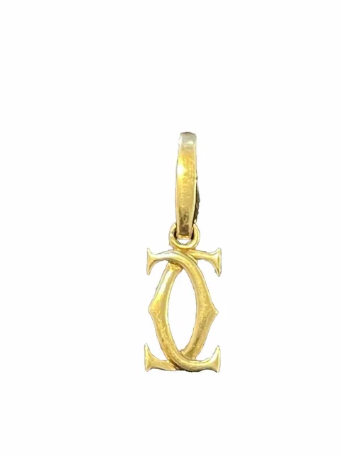 CARTIER PENDANT 2C Double C2 Charm 18K 750 Yellow Gold!! $552.00 - PicClick