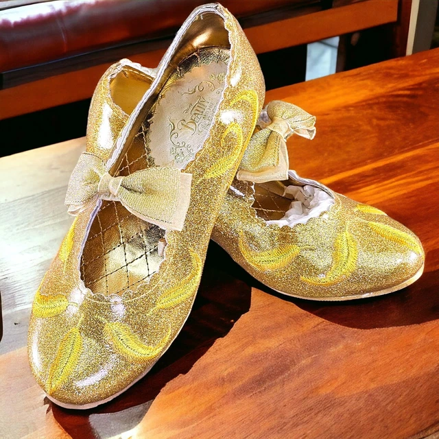 DISNEY STORE BELLE Costume Shoes Girl Beauty and the Beast Princess ...
