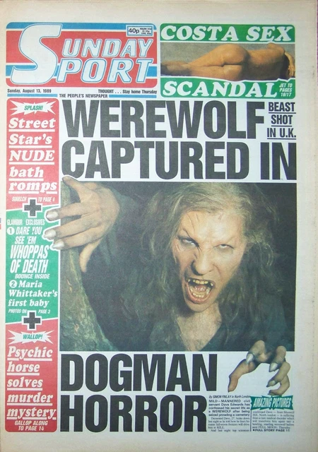 SUNDAY SPORT 13 Aug 89 - Maria Whittaker- Ali Sky - Lena Perrini ...