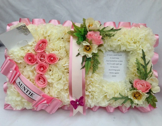 ARTIFICIAL FUNERAL FLOWER Open Book Bible Wreath Floral Silk Tribute ...