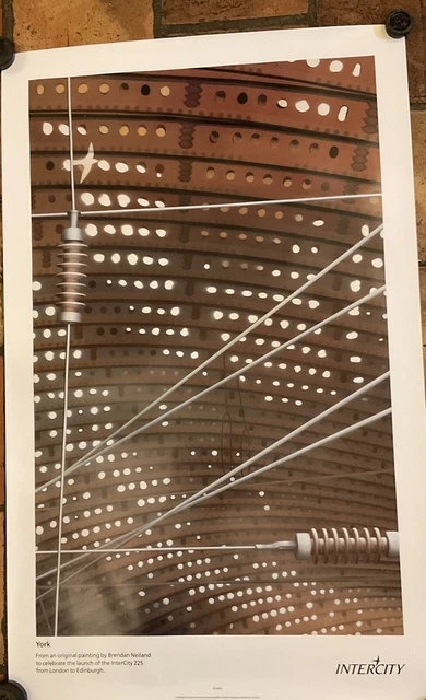 INTERCITY 225 RAILWAY Poster, 1991 by Brendan Neiland , York EUR 100,82 ...