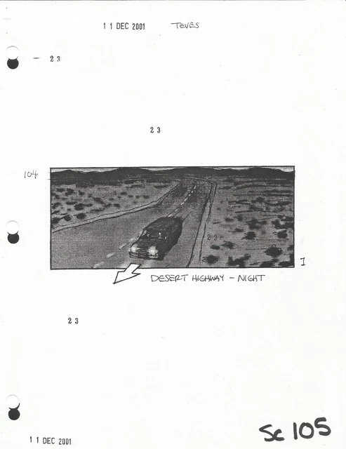 TERMINATOR 3 ORIGINAL production used storyboard Dec 2001 sheet ...