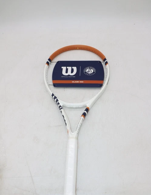 WILSON ROLAND GARROS Clash 100L V2 Tennis Racket 2023 White Blue Orange ...