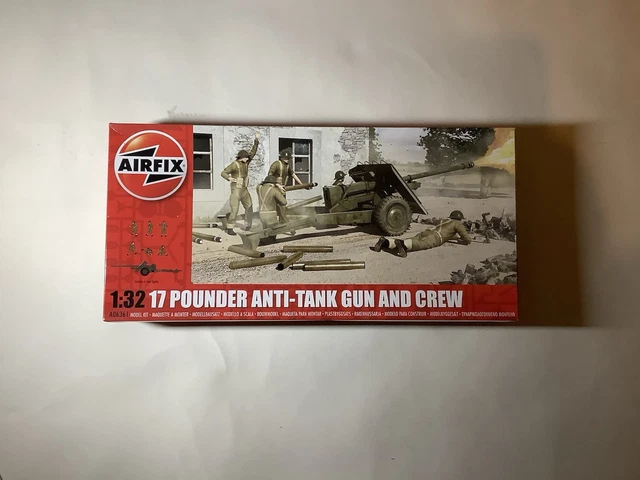 AIRFIX 17 POUNDER Anti Tank Gun & 6 Crew Figures 1:32 Scale Model Kit £ ...