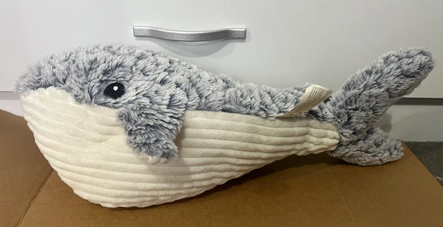 ASDA FLUFFY BLUE Grey & White Whale Soft Toy 16" Sewn Eyes £12.99 ...