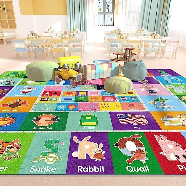 KIDS PLAY MAT Large Non-Slip Rug Playtime Activities Alphabet Learning ...