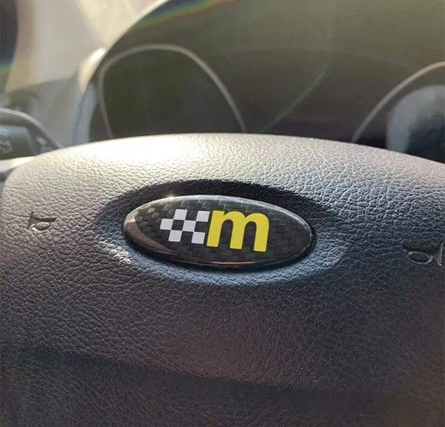FORD MOUNTUNE CARBON Fibre Steering Wheel Badge Overlay For Ford Focus ...