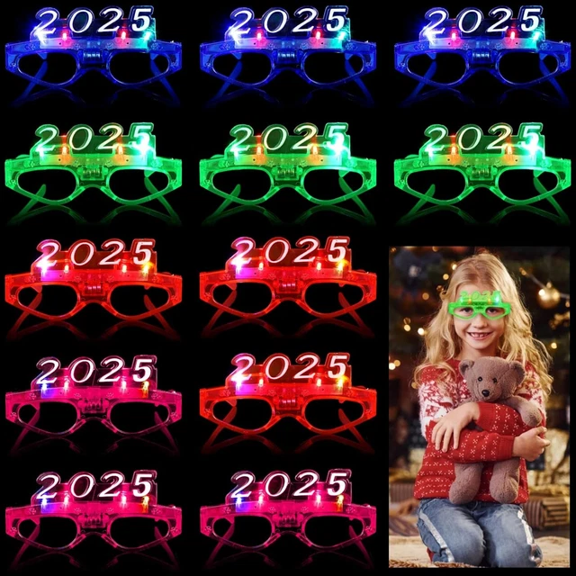 12 PCS 2025 Light up Glasses, 2025 LED Party Glasses, Neon Party ...