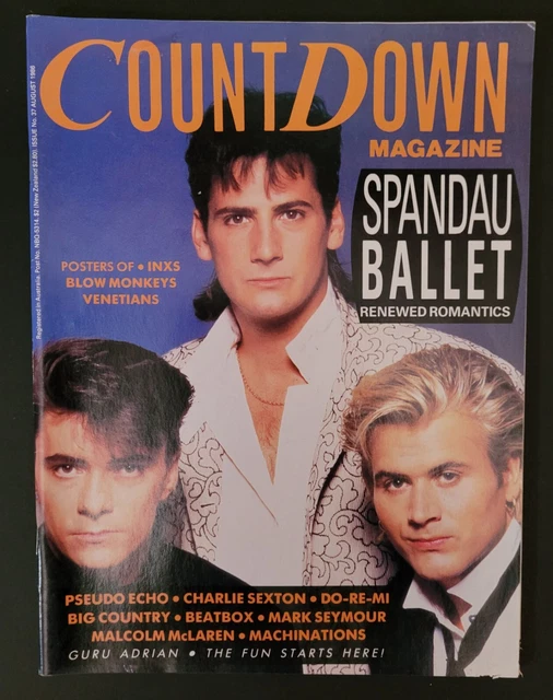 COUNTDOWN AUSTRALIA SPANDAU BALLET INXS AUG 86 Retro vintage pop $100. ... COUNTDOWN AUSTRALIA SPANDAU BALLET INXS AUG 86 Retro vintage pop $100. ...