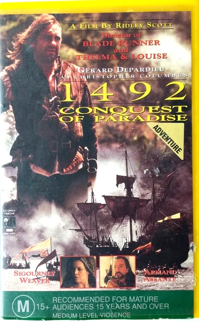 1492 CONQUEST OF Paradise Large Box VHS tape Gerard Depardieu, Sigourney Weaver $17.50 - PicClick AU