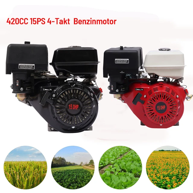 420CC 15 PS Benzinmotor, 9KW 4-Takt Standmotor Motor Industriemotor 1Zylinder DE EUR 265,98 ...