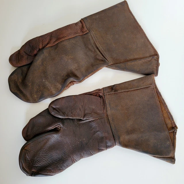 WW1 RFC RNAS Flying Gloves, Trigger Finger, Leather Pilot British Army ...