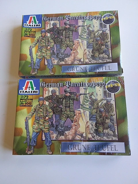 ITALERI 6045 GERMAN Paratroopers WW2 1/72 Scale 2 BOXES NEW SEALED £16. ...