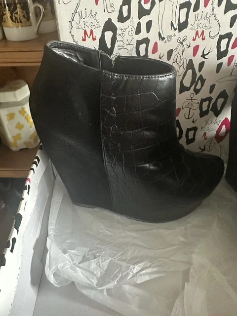 MISS KG WEDGE Mock Croc Ankle Boot Size 40 £21.48 - PicClick UK