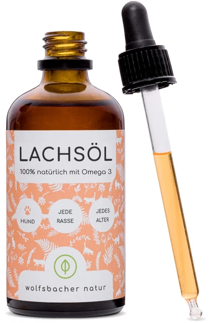 LACHSÖL FÜR HUNDE mit Omega 3 I 100ml norwegisches, natürliches LachsÖl ...
