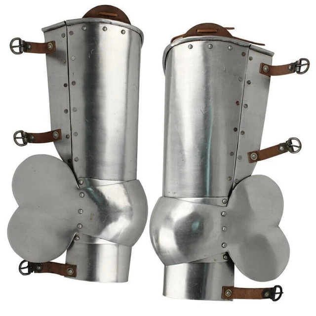 MEDIEVAL ITALIAN 15TH Century Poleyns Leg Greaves Armors Silver Steel ...