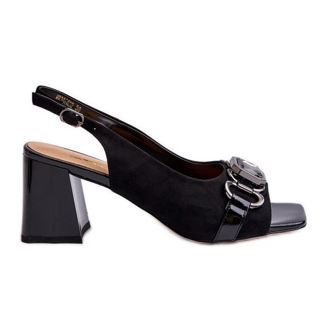 S Barski Sandales À Talons Hauts Pour Femmes Avec Décoration Noir Eur