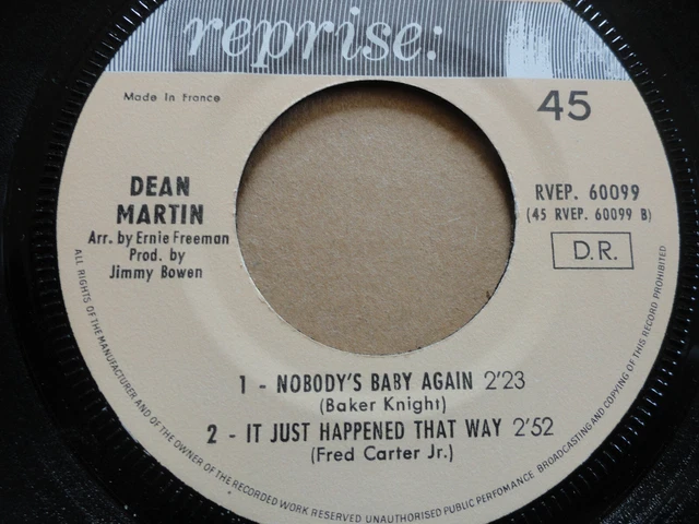 DISQUE 45T AVEC Languette Dean Martin " Let The Good Time In " EUR 10 ...