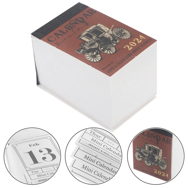 1 BOOK OF Mini Retro Calendar Miniature Tearable Calendar Standing ...