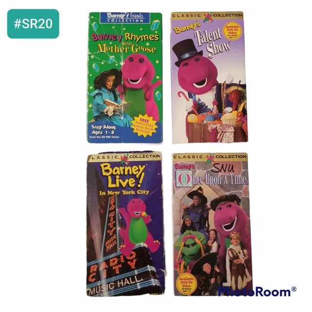 BARNEY VHS LOT of 4 Tapes Collection Sing Dance Classic purple dinosaur ...